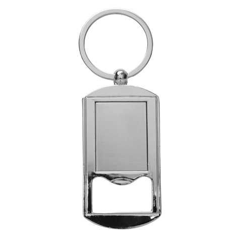 LLAVERO METAL DESTAPADOR RECTANGULAR CON RECUADRO