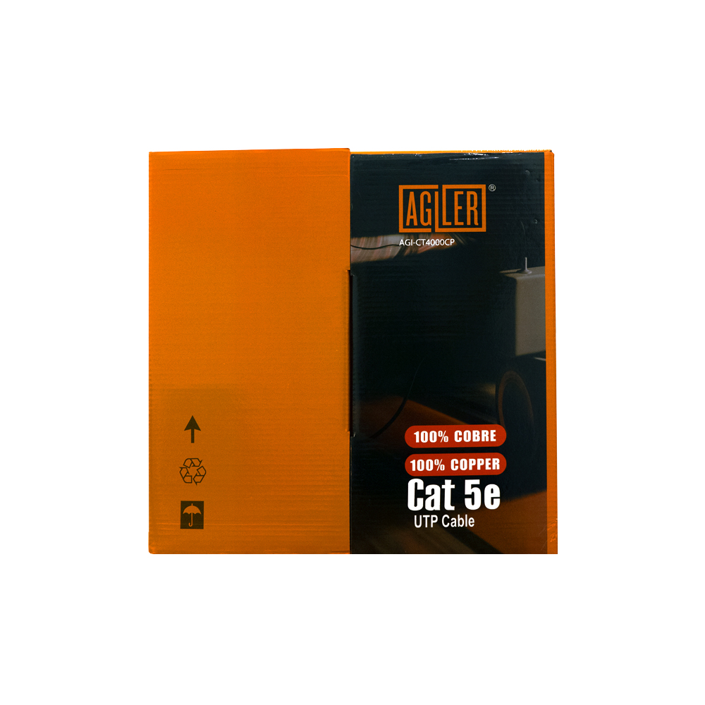 CABLE AGILER AGI CT4000CP ROLLO DE CABLE UTP 100 COBRE CAT5E 305 M